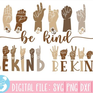Be Kind Hand Svg Be Kind Hand Sign Language Svg Be Kind - Etsy