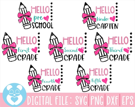 Hello Grade School Svg Bundleback to School Svg First Day of - Etsy