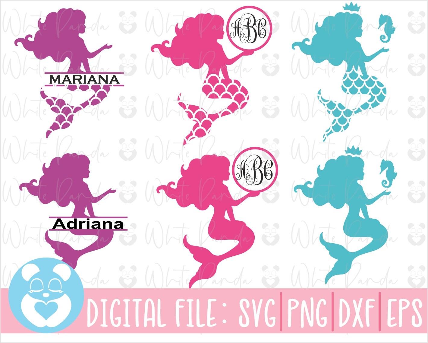 Mermaid Svg Mermaid Monogram Svg sea Beach Svg birthday | Etsy