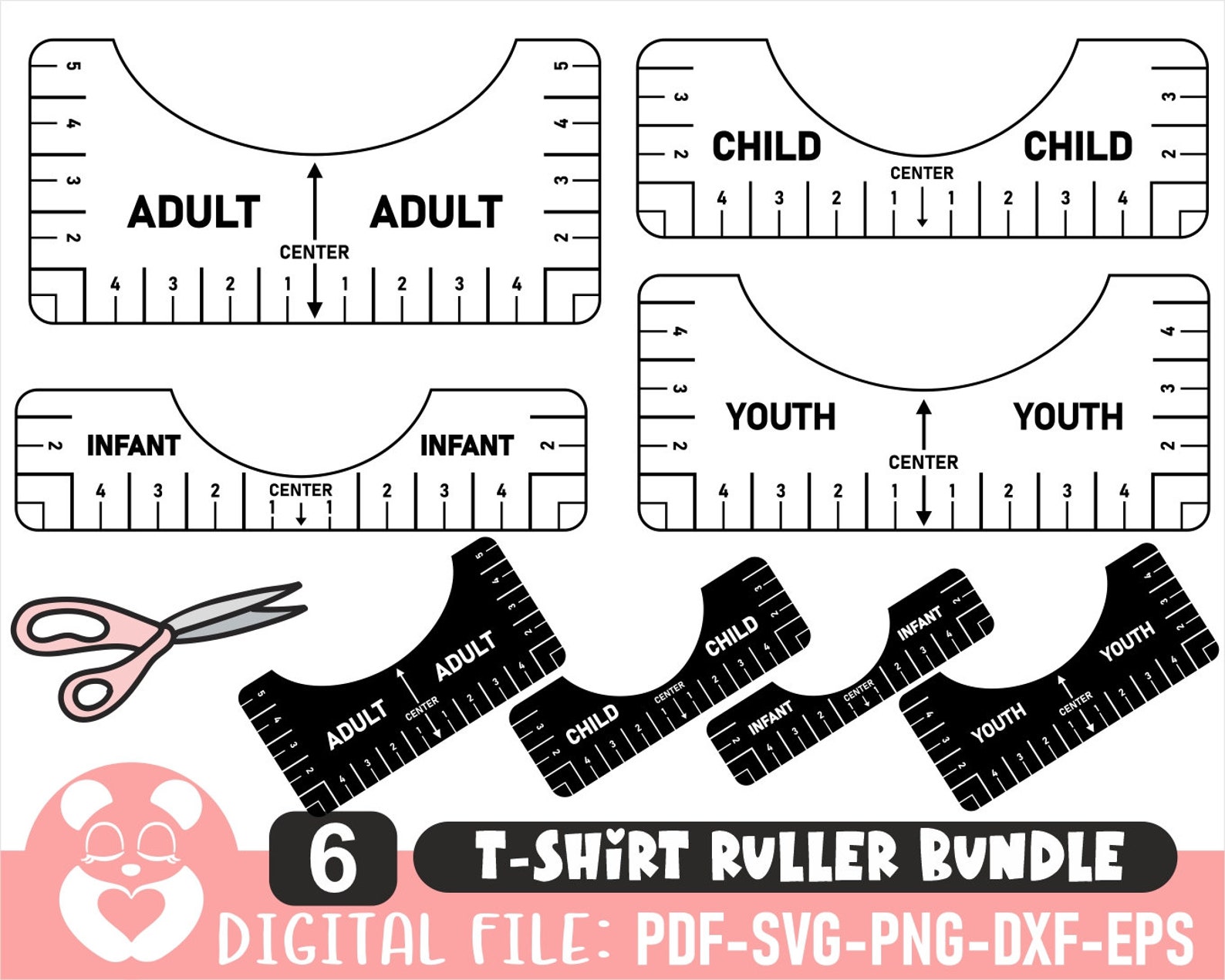 T-shirt Alignment Tool Svgt-shirt Ruler Svg Bundle Shirt - Etsy