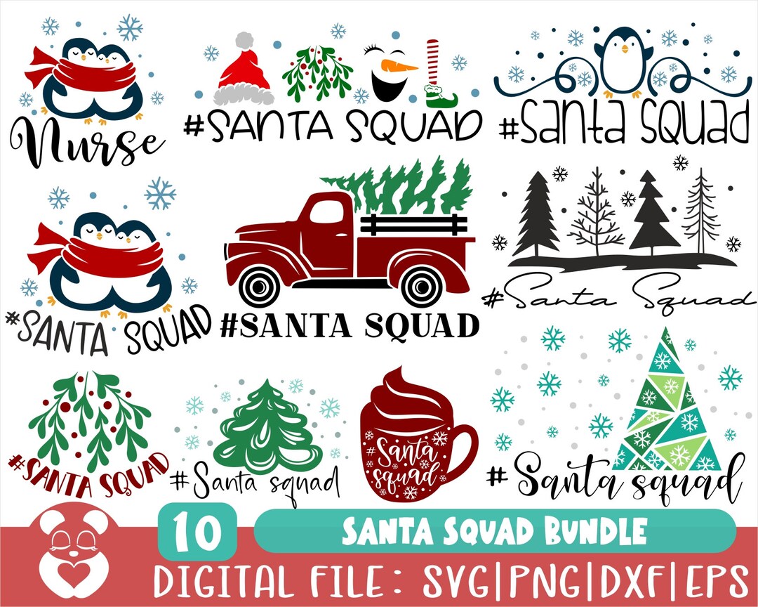 Santa Squad Svg, Christmas Svg, Nurse Svg, Kids Christmas Svg, Elf ...