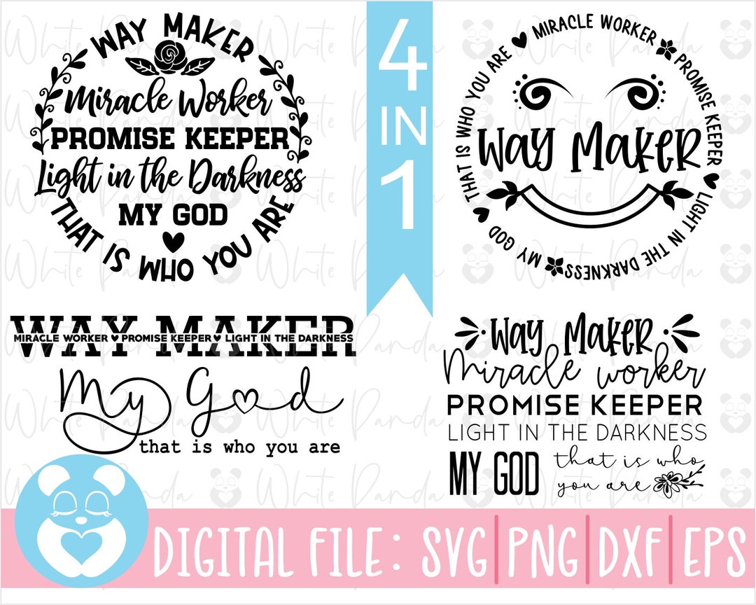 4 Waymaker Svg,miracle Worker,christian Svg,cross Svg,way Maker Miracle ...