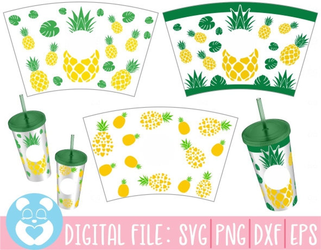 24oz Pineapple Cold Cup Svg, Venti Full Wrap Svg, Fruit Svg, Summer Svg ...
