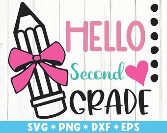 2nd Grade SVG Back to School School Cut File School Shirt - Etsy