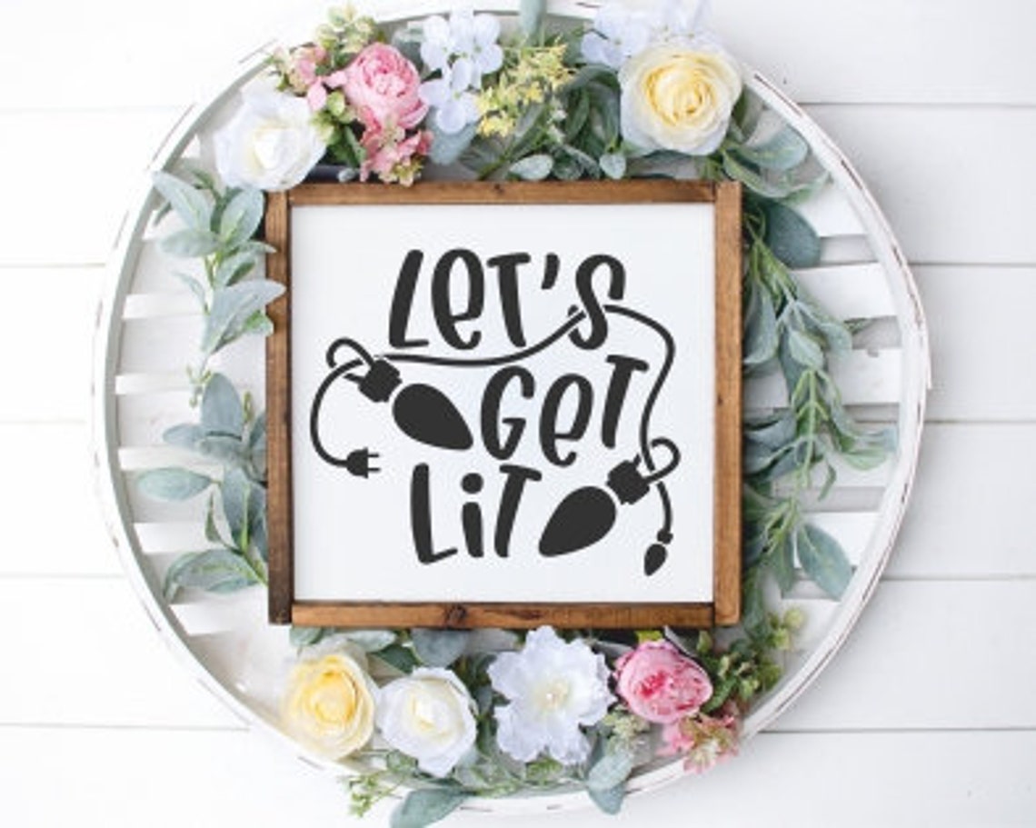 Lets Get Lit Svgchristmas Svgxmas Fileslets Get Litmerry - Etsy