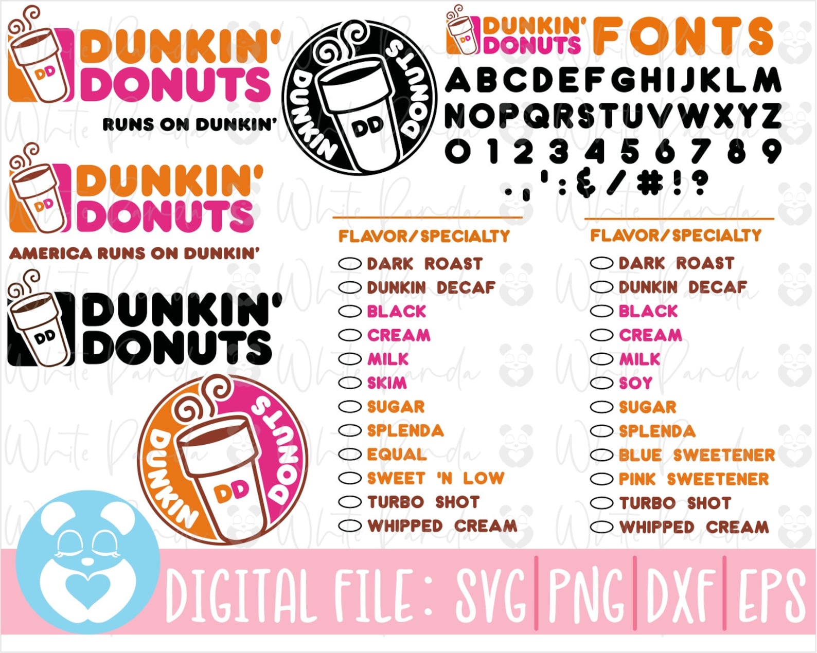 Dunkin Donuts Coffee Svgdunkin Donuts Svgamerica Runs on | Etsy