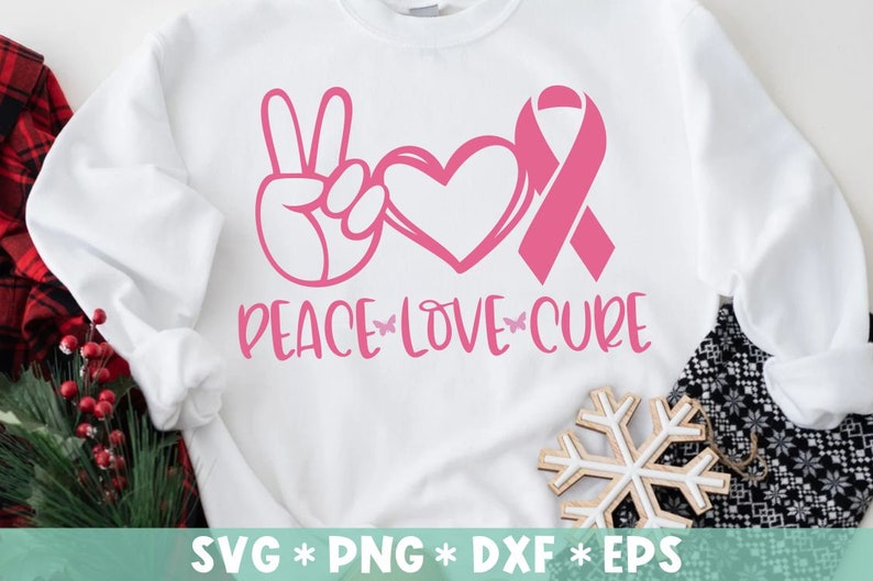 Peace Love Cure Svg Cancer Awareness SVG Breast Cancer Svg - Etsy