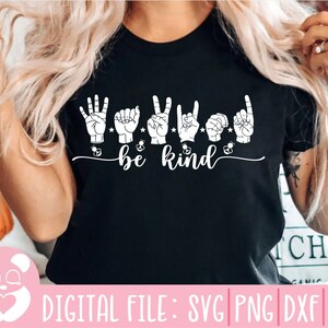 Be Kind Hand Svg, Be Kind Hand Sign Language Svg, Be Kind Brown Hands ...