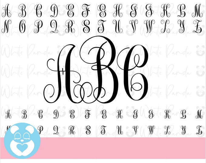 Interlocking Vine Monogram SVG Monogram Fonts SVG Vine - Etsy