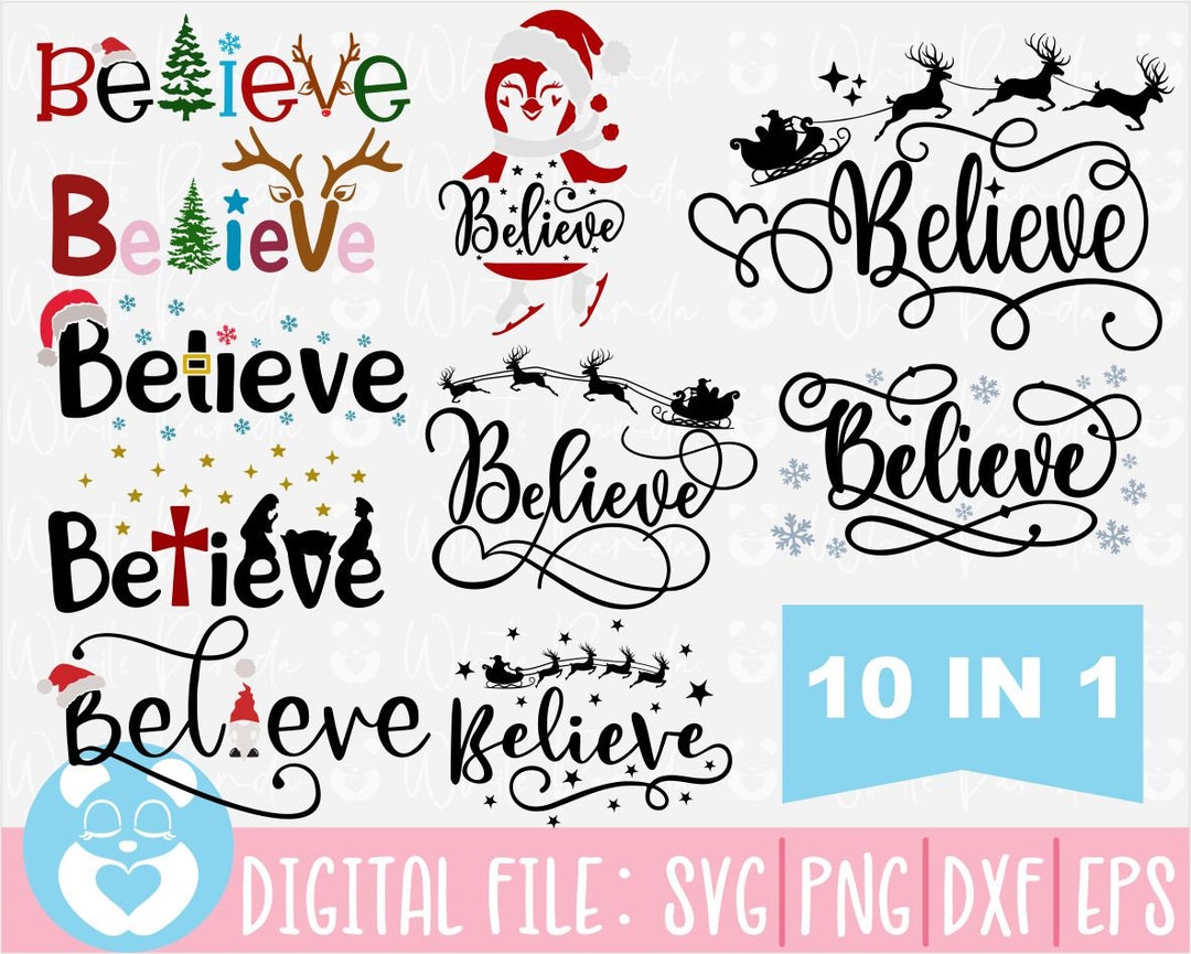Believe Svg Bundle,believe Christmas Svg,believe Svg,merry Christmas ...