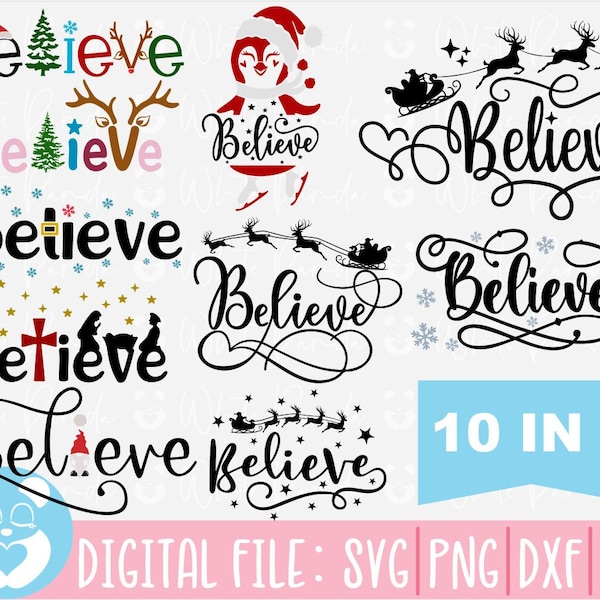 Believe Christmas Svg - Etsy