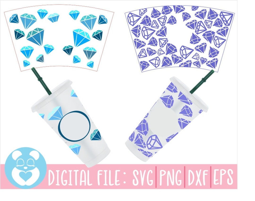 24oz Diamond Cold Cup Svg, Venti Cold Cup Svg, Full Wrap Diamond Svg ...