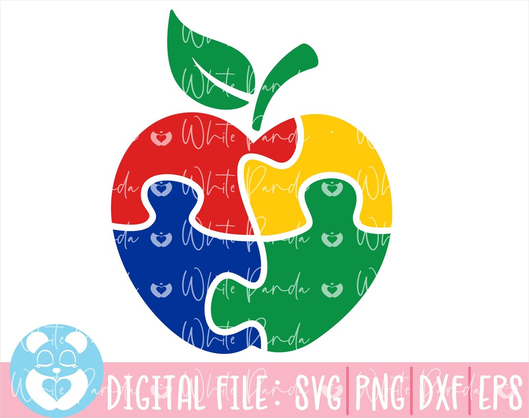 Autism Apple Svg, Apple Svg, Autism Cut File, Apple Cut File, Autism ...