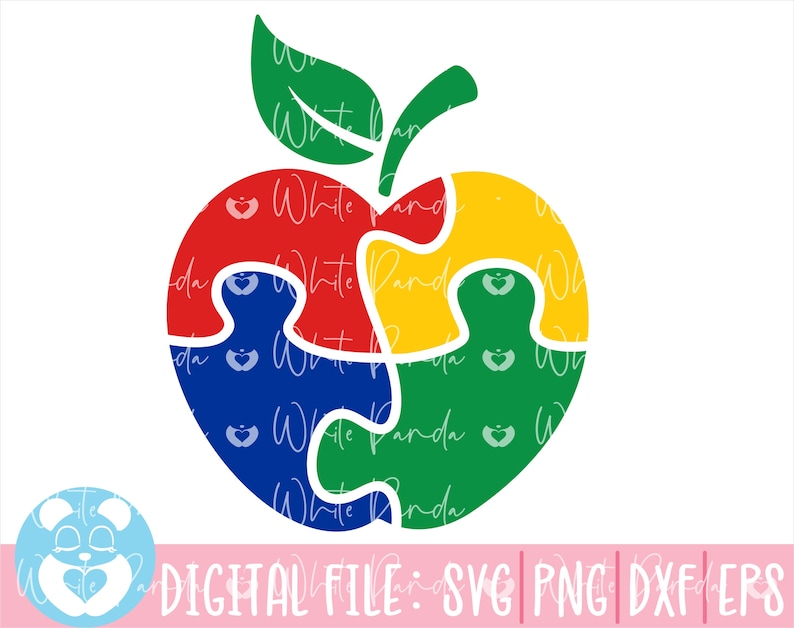 Autism Apple Svg, Apple Svg, Autism Cut File, Apple Cut File, Autism ...