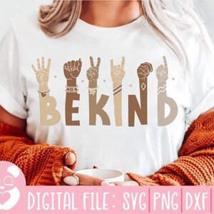 Be Kind Hand Svg, Be Kind Hand Sign Language Svg, Be Kind Brown Hands ...