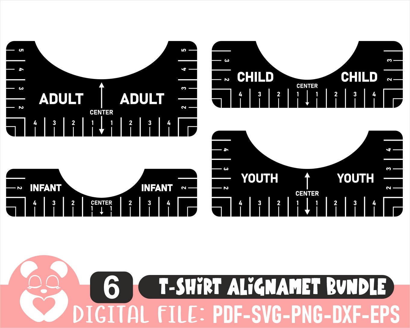T-shirt Alignment Tool Svgt-shirt Ruler Svg Bundle Shirt - Etsy