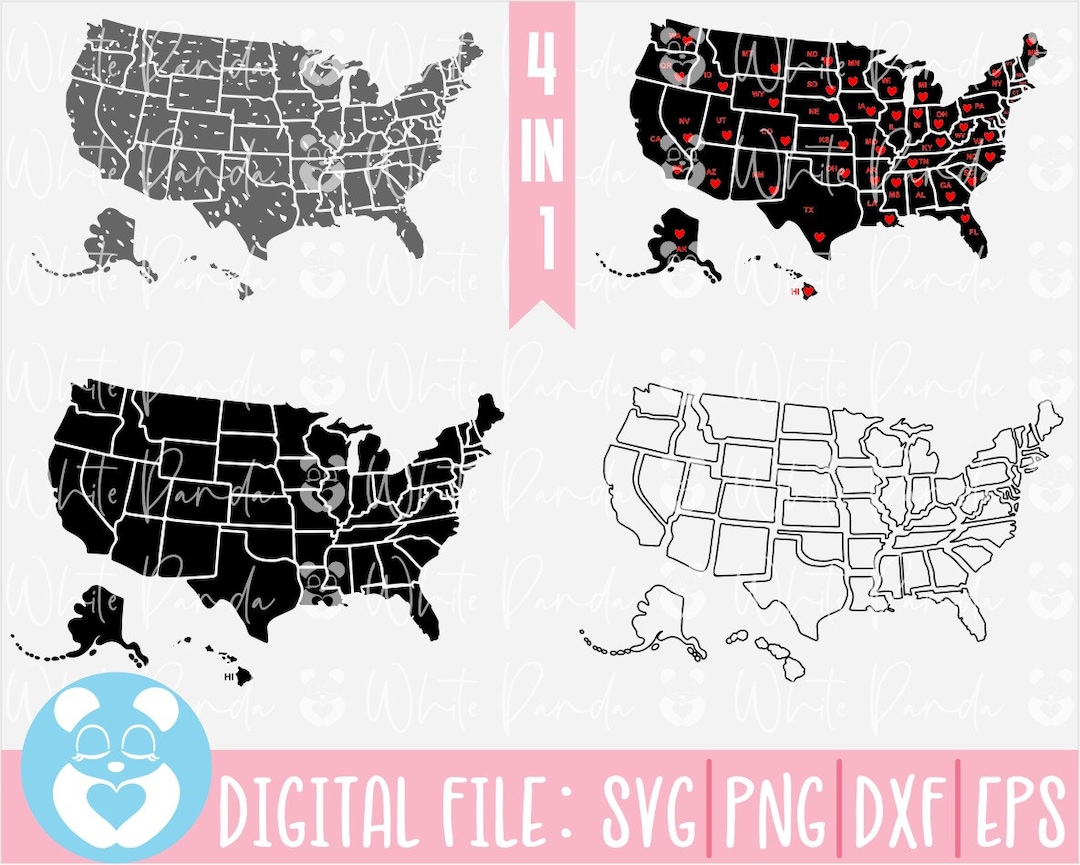 United States Map Svg,usa Map Svg, USA State Svg,usa Svg, Map Svg ...