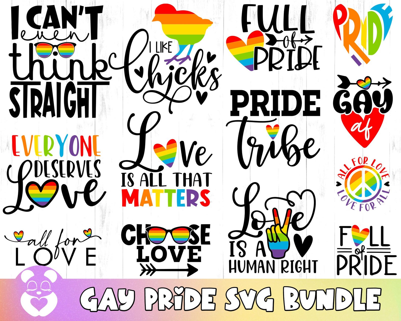 Gay Pride Svg Bundle, LGBT Svg Bundle, Gay Svg, Pride Svg, Rainbow Svg ...