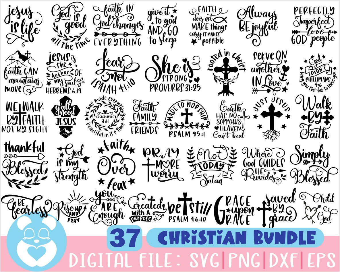 Paquete svg cristiano svg religioso svg de fe versículo | Etsy España