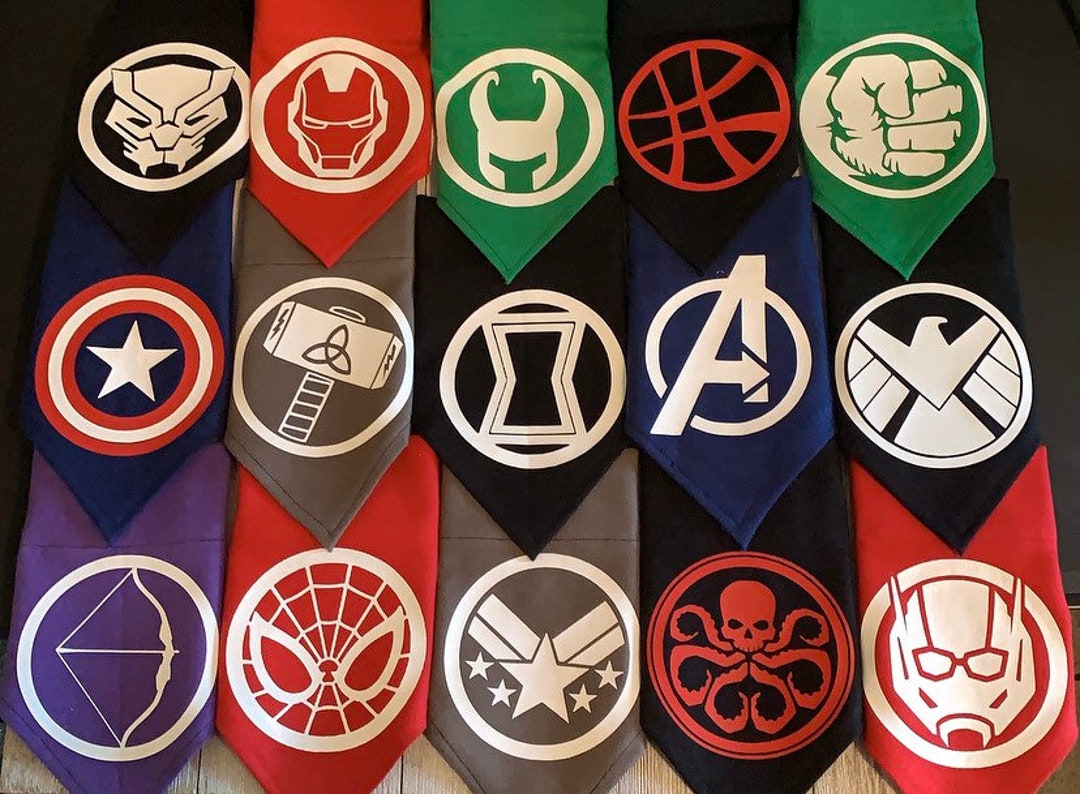 Marvel Avengers Dog Bandana Over the Collar Cat Bandana Comic Book ...