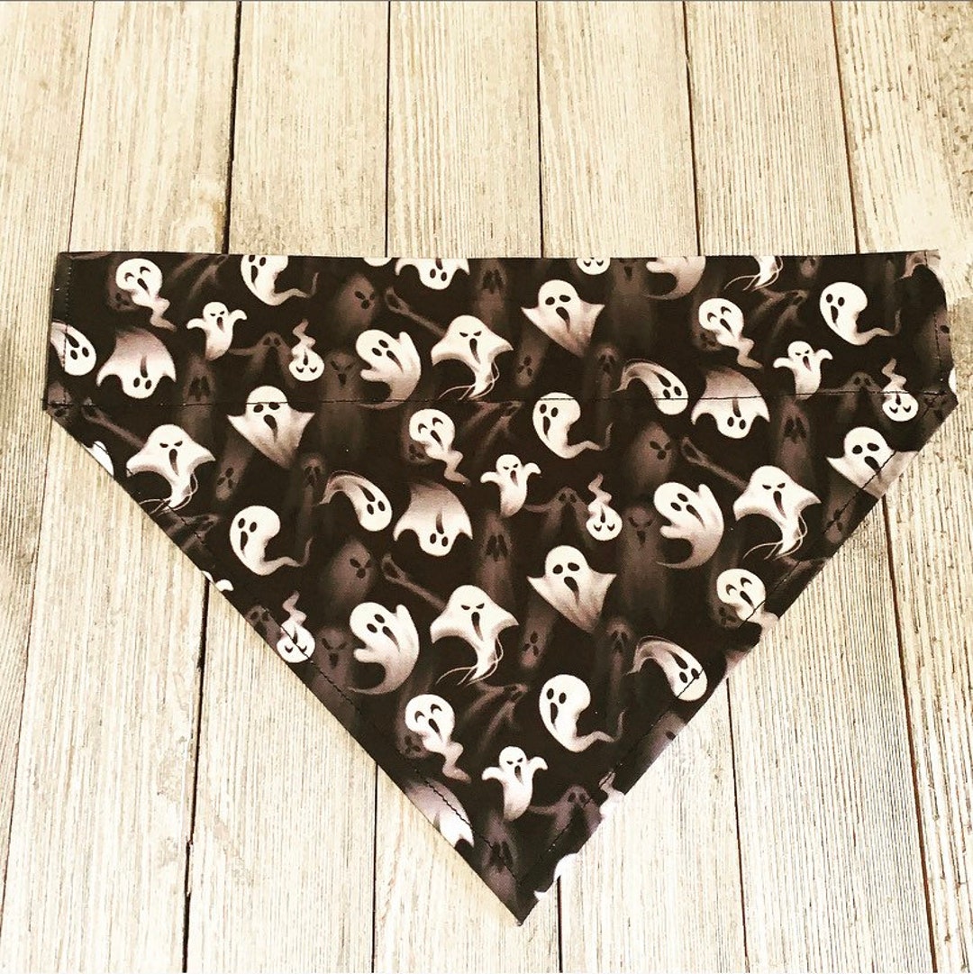 Spooky Ghost Personalized Dog Bandana Over the Collar Cat Bandana ...