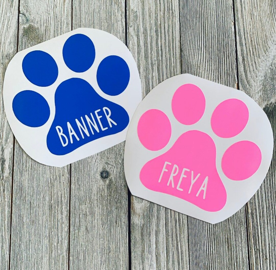 Dog Paw Name Vinyl Decal Personalized Sticker - Etsy