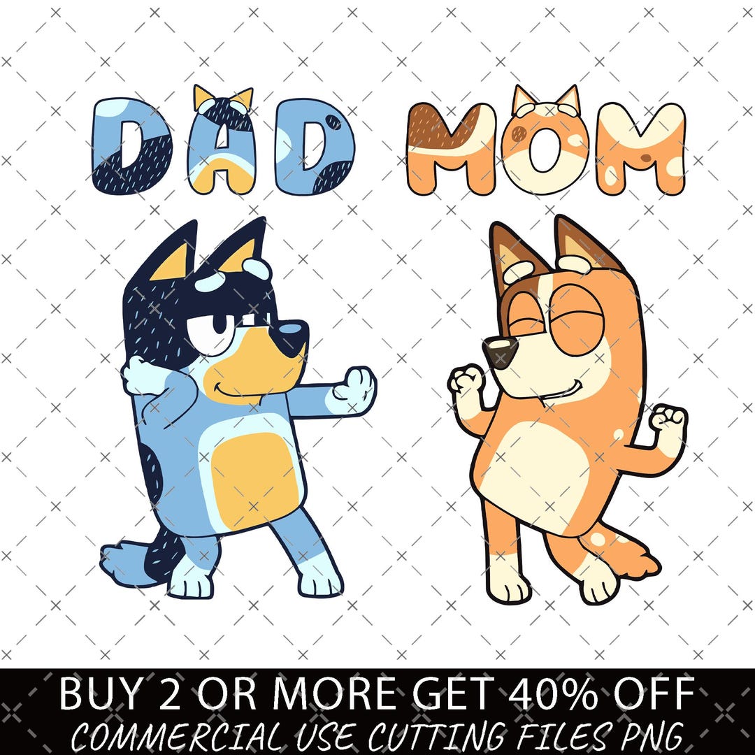 Dad Mum Couple Png, Bluey Mom Png, Bluey Dad PNG, Bluey Family Png ...