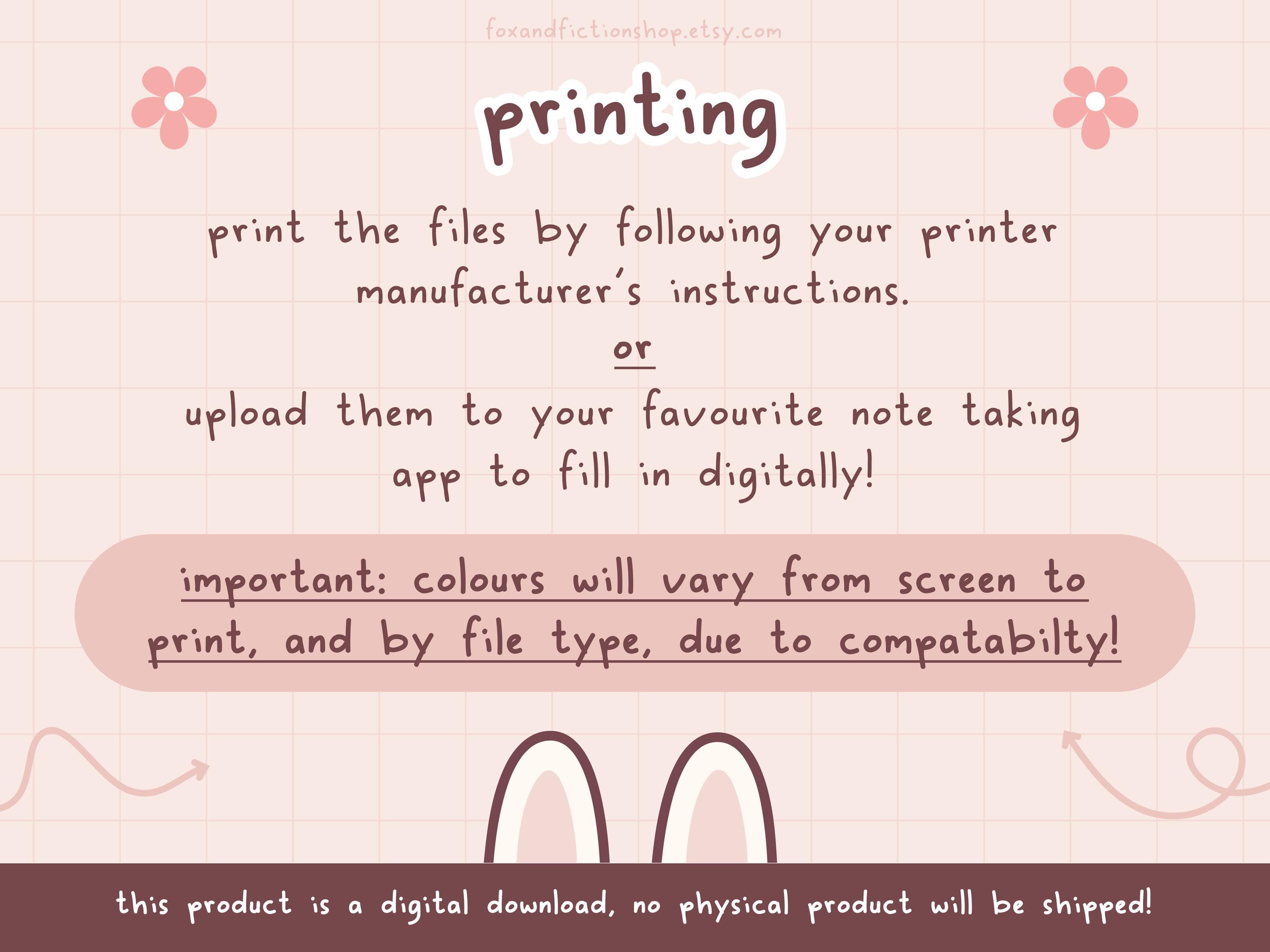 Grumpy Bunny Printable Notes Page | Kawaii Planner (digital Download ...