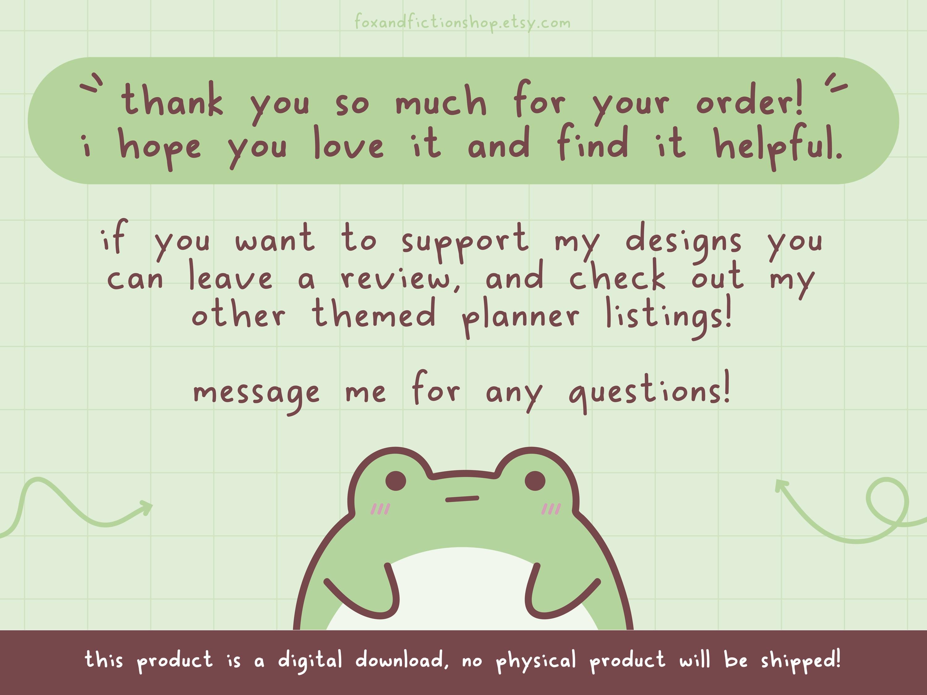 Undated | Cute Bored Frog Themed Printable Planner Set | Digital ...