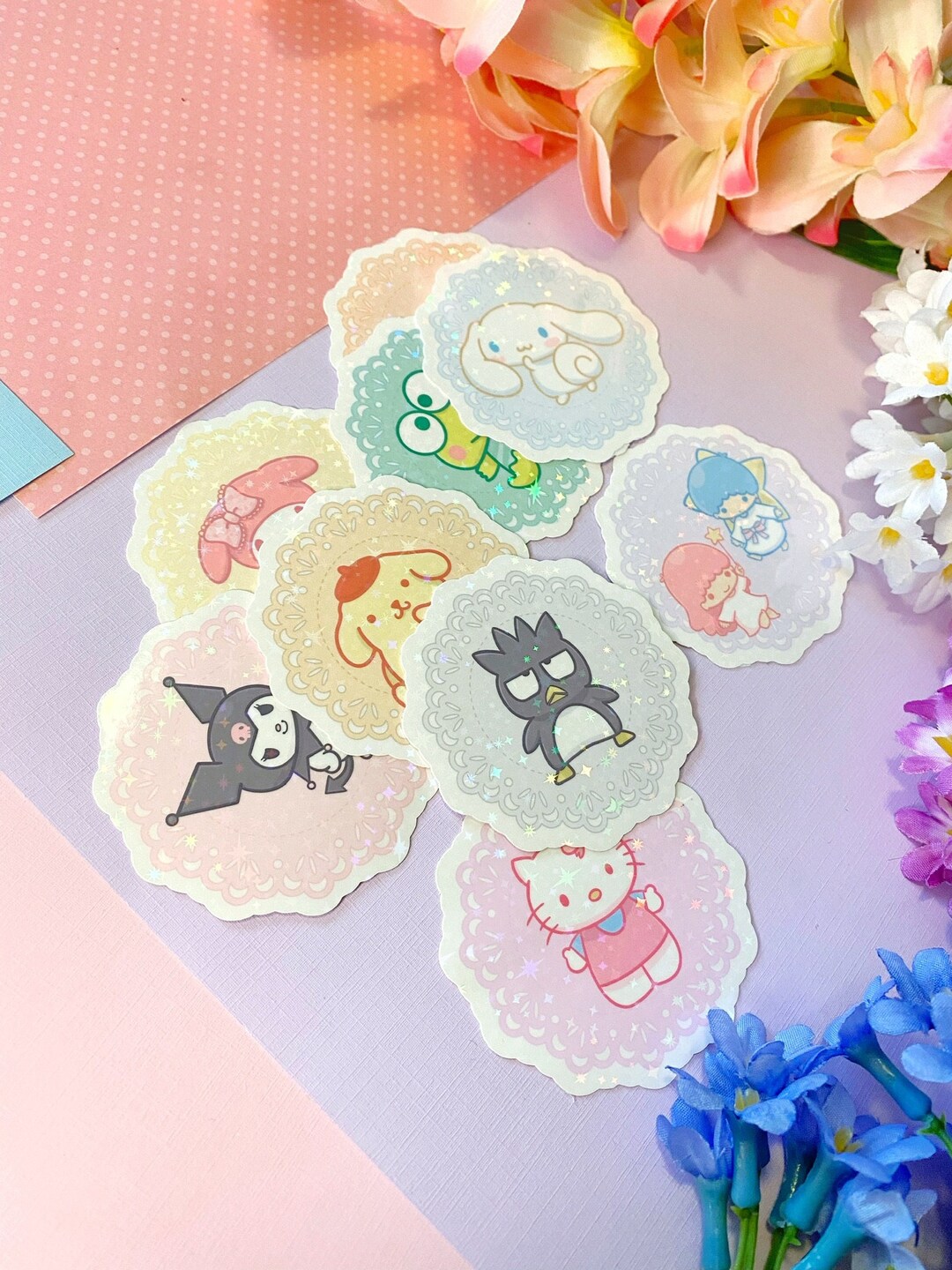 Cute Kawaii Japanese Characters Doily - Holo Vinyl Stickers Kero Kuro ...
