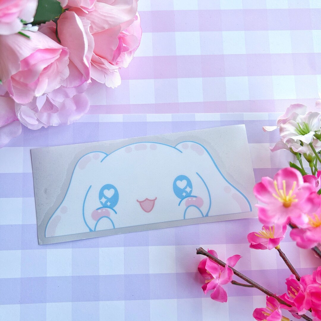 Cinna Dog Bunny Peeker - Car Decal Peeker Sticker Uv Outdoor Waterproof ...