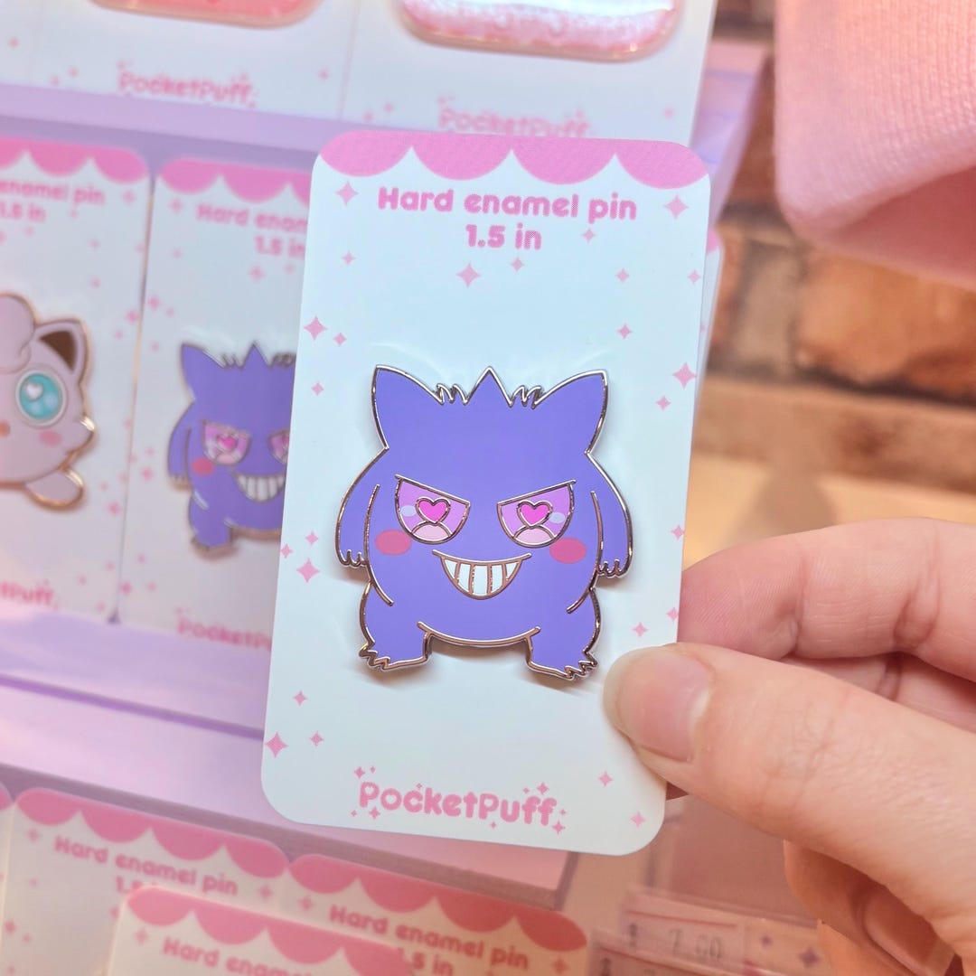 Gengar Hard Enamel Pin - Lapel Badge Brooch Accessory Cute Kawaii ...