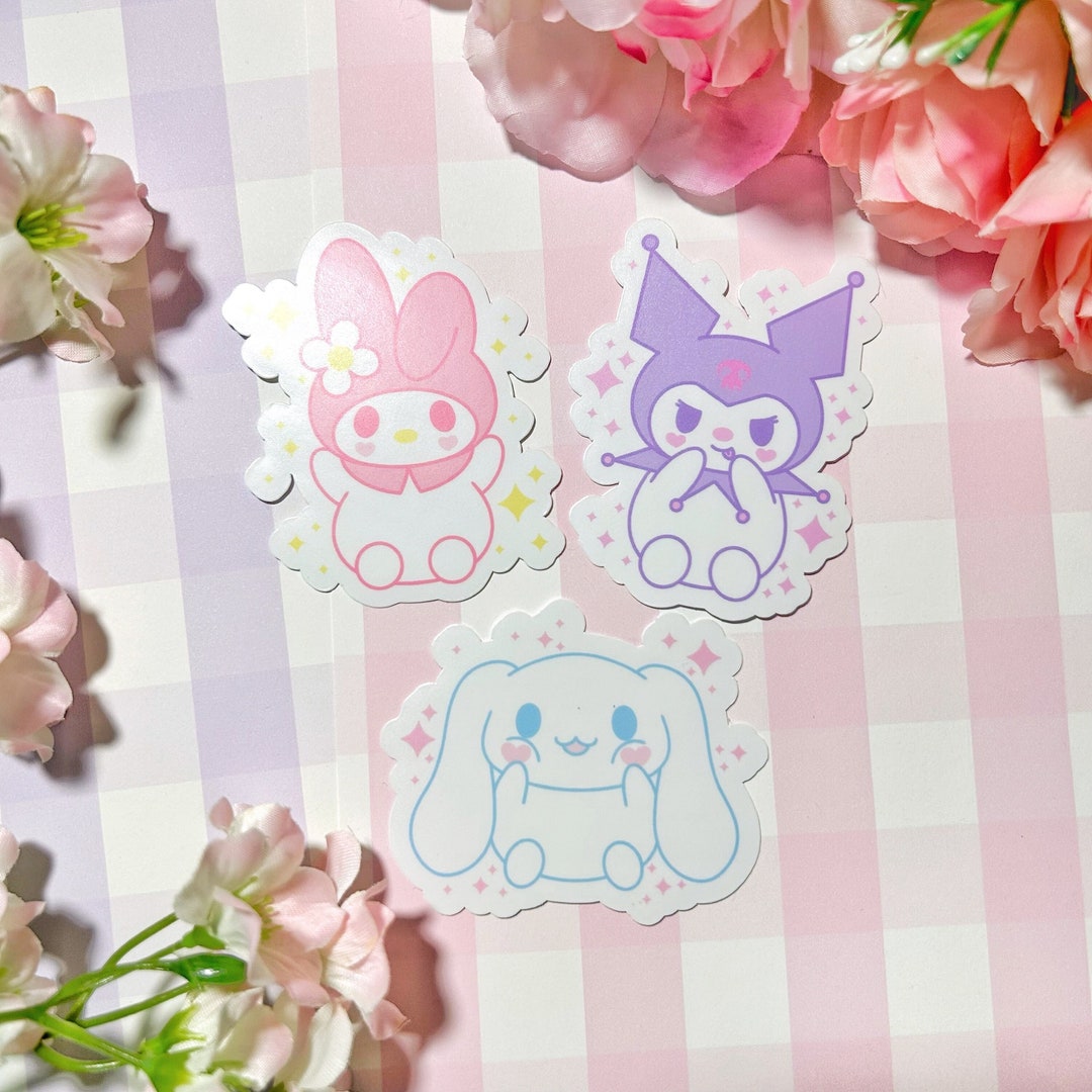 Kawaii Characters Cute Matte Vinyl Stickers - Evil Bunny Pink Bunny ...