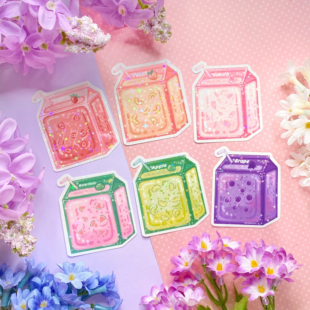 Juice Box Carton Sparkly Aesthetic Cute Kawaii Japanese Fruit Drink ...