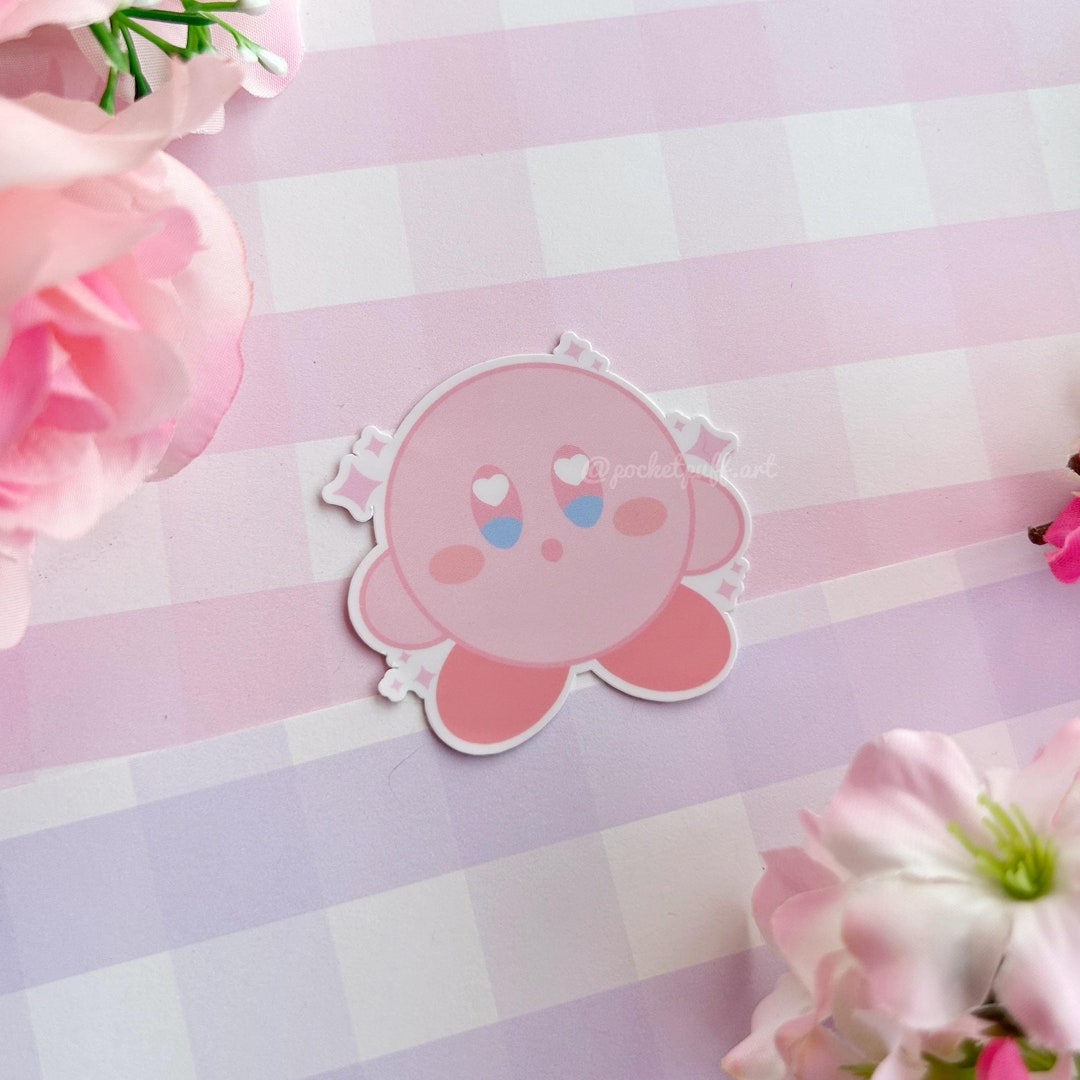Poyo Matte Vinyl Sticker - Pastel Stars Video Game Kawaii Kirbo ...
