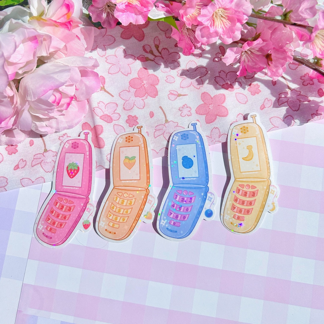 Fruit Flip Phone Stickers Holo - Banana Phone Y2k Aesthetic Cute Kawaii ...