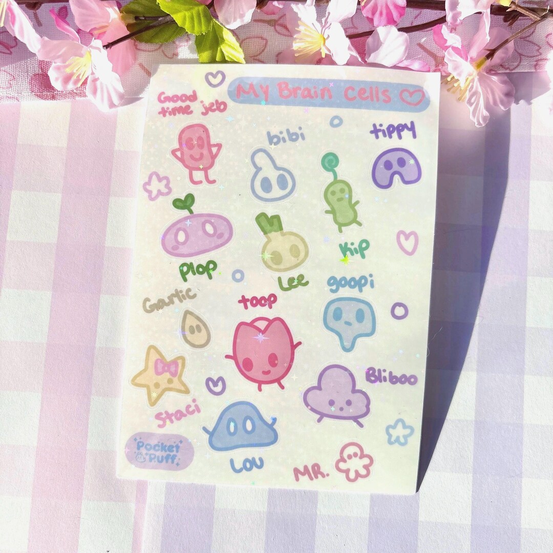 Brain Cells Sticker Sheet- Holographic Vinyl Sparkly Deco Journal ...