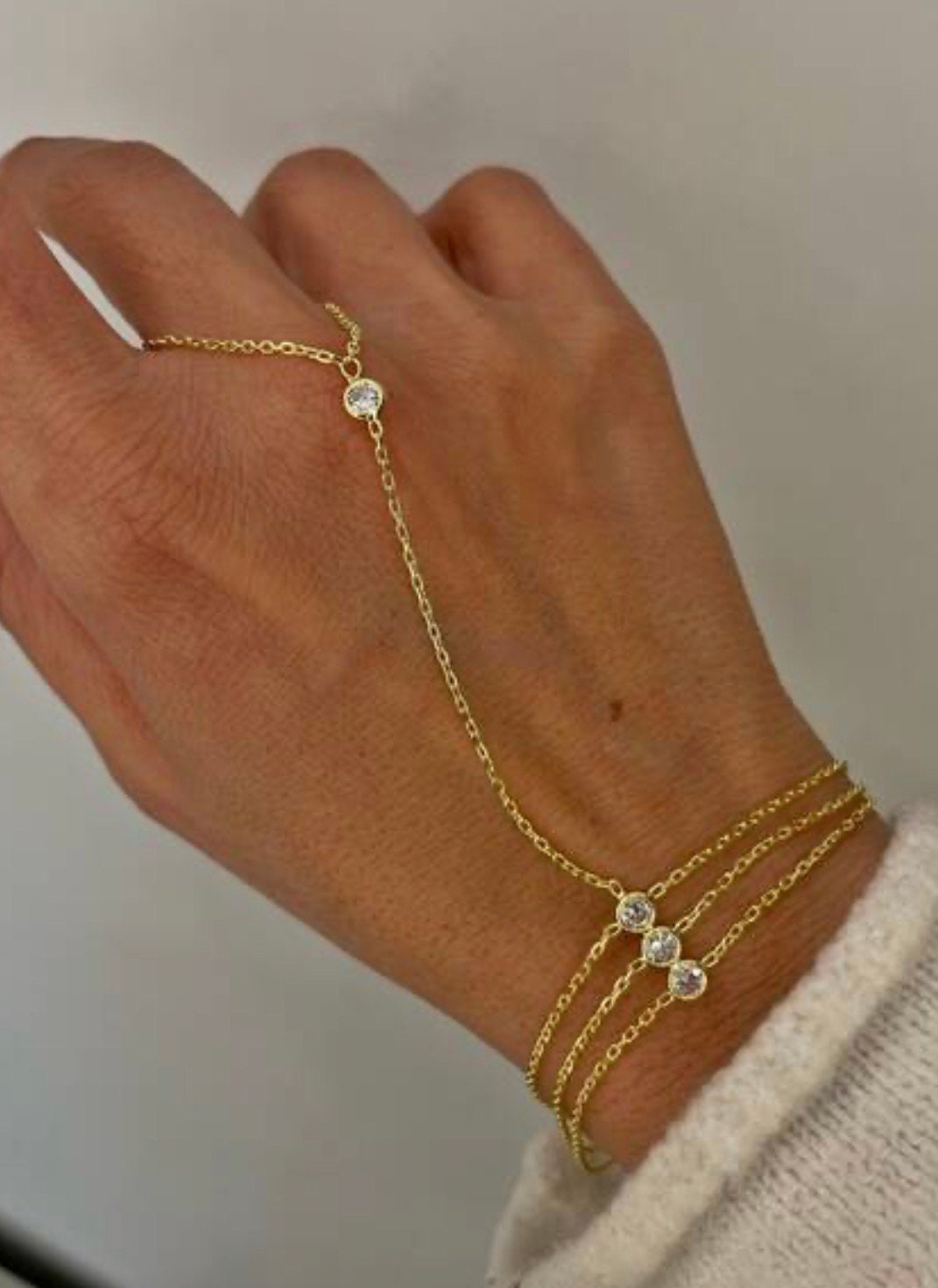 Hand Chain , Bezel Hand Accessories , Finger Bracelet , 925 Sterling ...