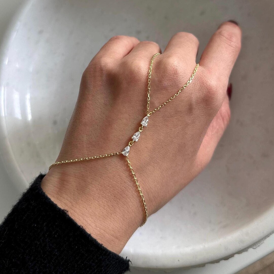 Hand Chain , Bezel Hand Accessories , Finger Bracelet , 925 Sterling ...