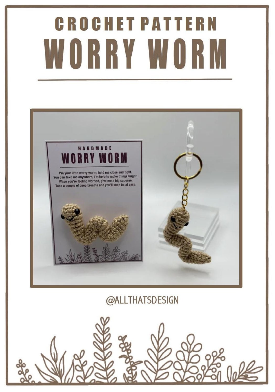 PDF DOWNLOAD Amigurumi Crochet Worry Worm Pattern - Etsy