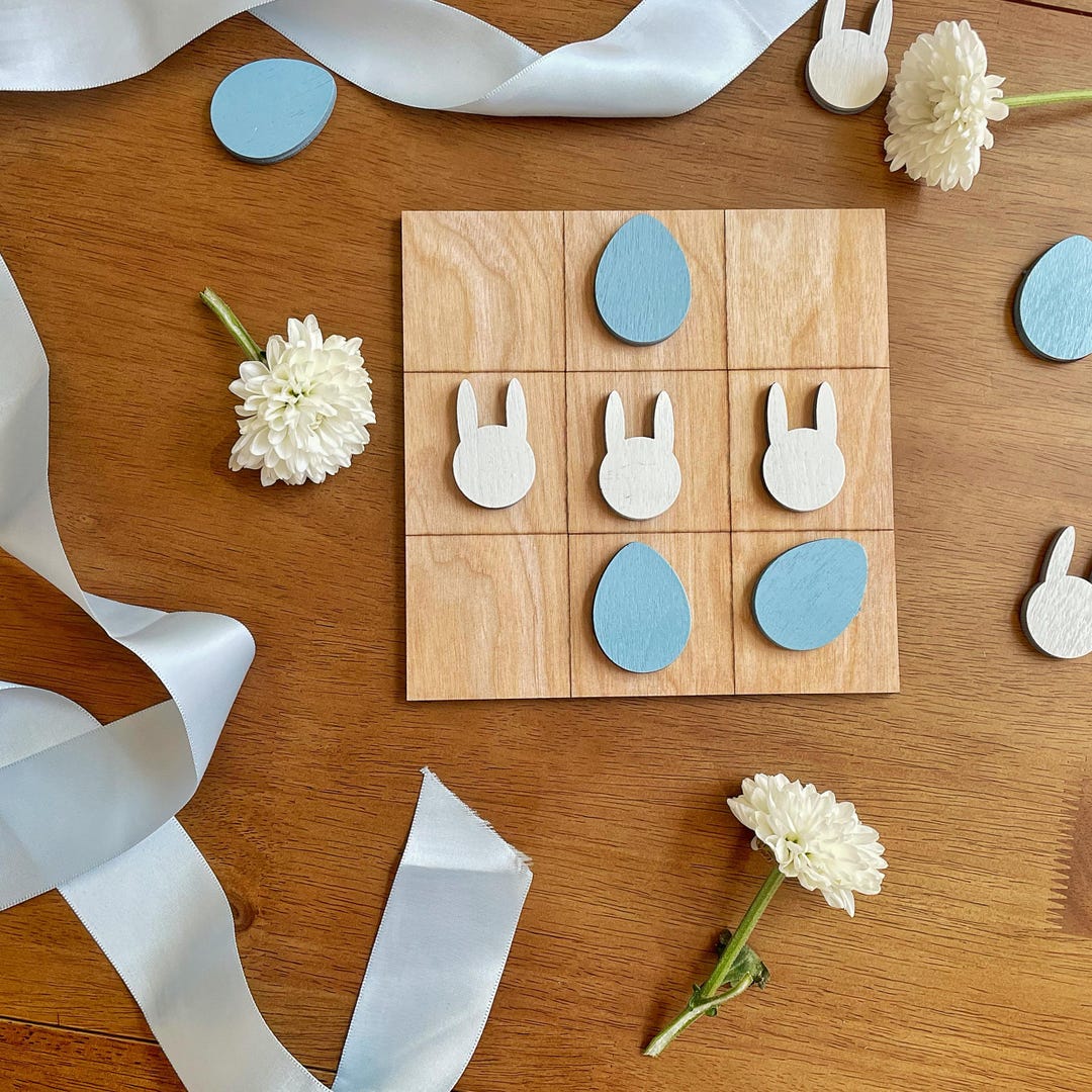 Simple Cute Wooden Easter Tic Tac Toe Set - Etsy