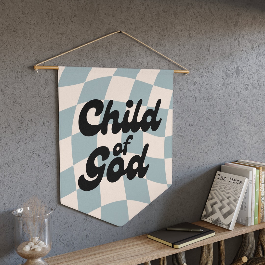 Pebble Blue Child of God Pennant - Etsy