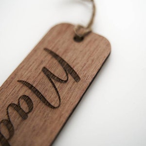 Cursive Personalized Name Engraved Wooden Bookmark Back to - Etsy
