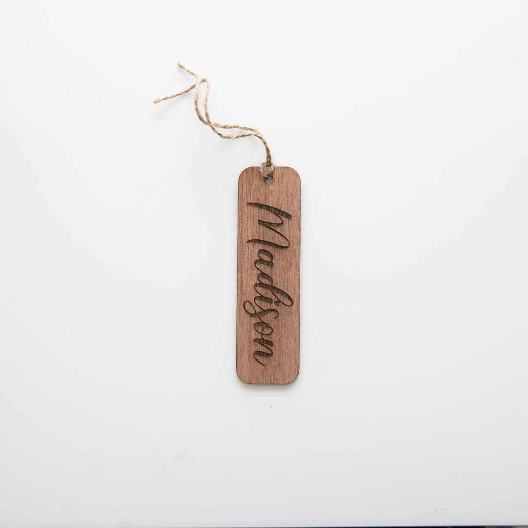 Cursive Personalized Name Engraved Wooden Bookmark Back to - Etsy