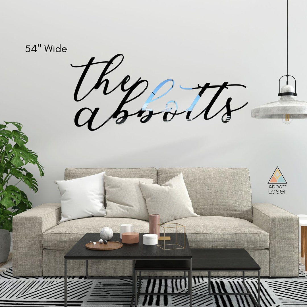 Custom Cursive Family Name Sign - Giant Name Wall Art - Etsy