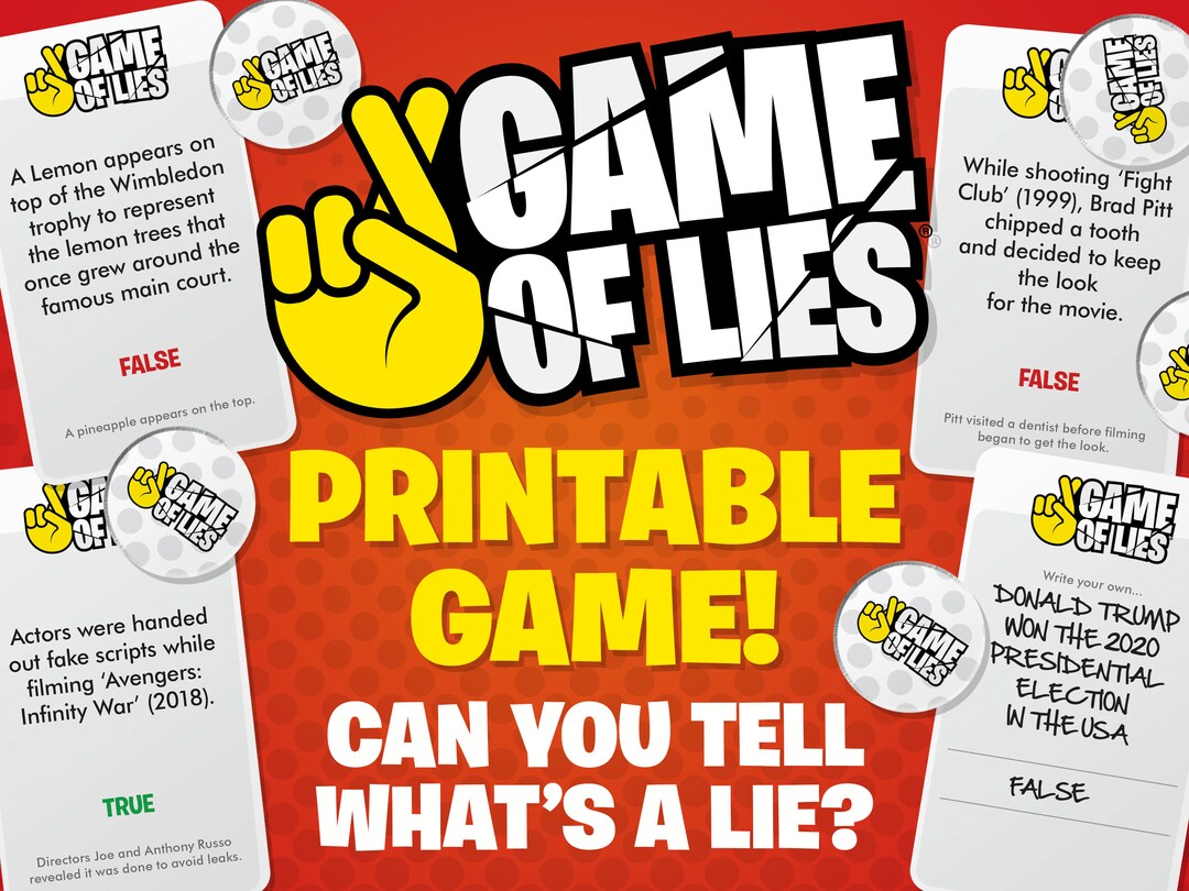 Game of Lies | Printable Party Game - Etsy