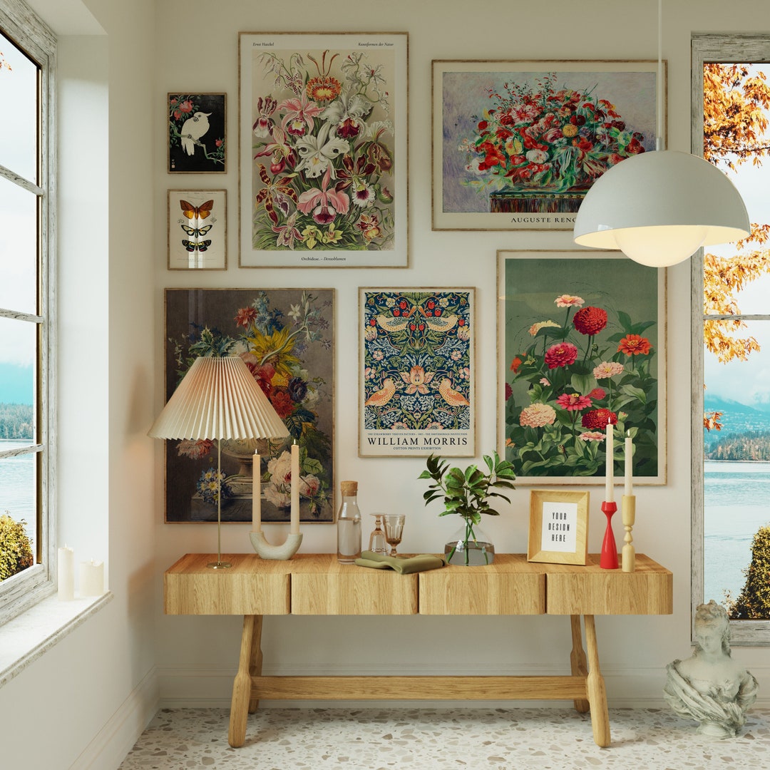 Gallery Wall Art Set of 10 Eclectic Print Set Botanical Wall Art Flower ...