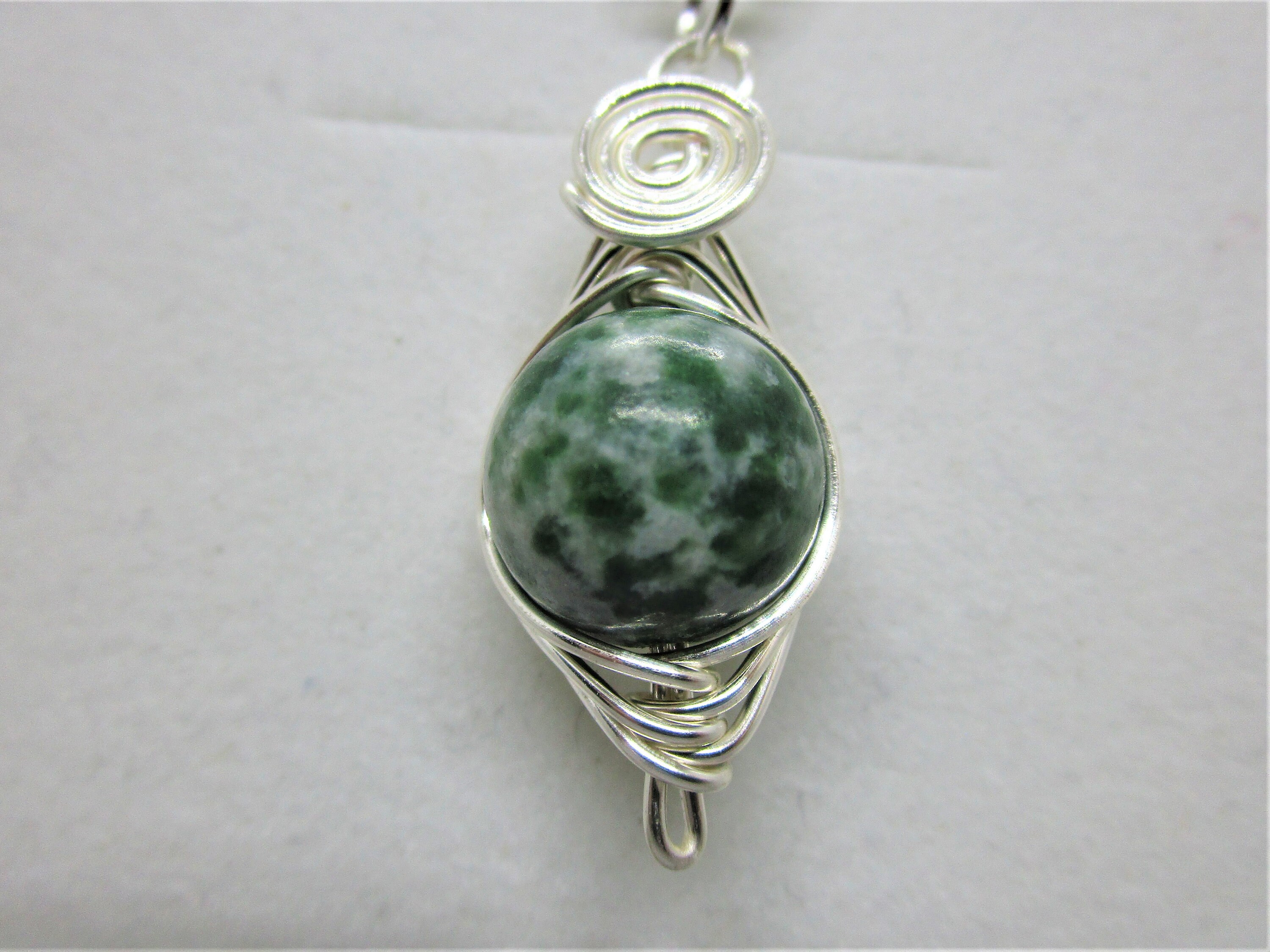 Dainty Green Tree Agate Pendant on a Silver Plated Chain - Etsy Singapore