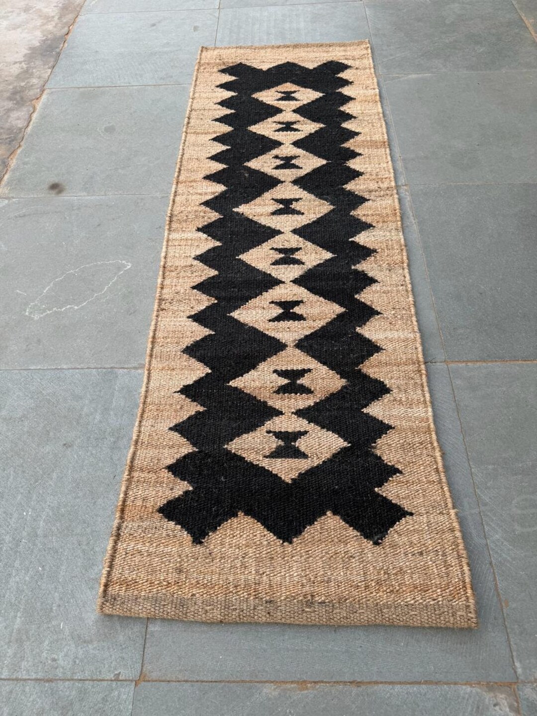 Handmade Natural Black Jute Runner,jute Runner, Natural Jute Runner ...