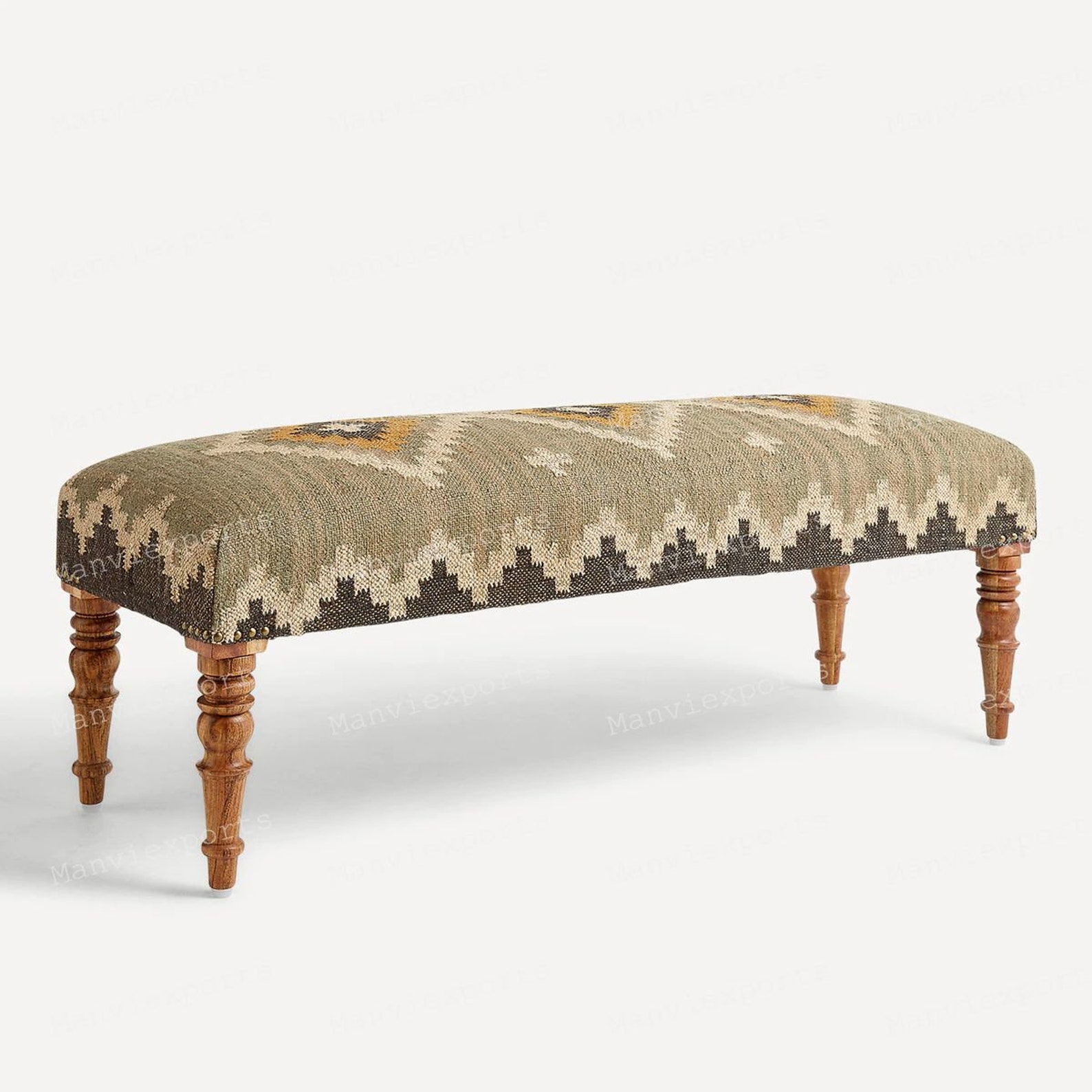 Piano Bench, Boho Bench, Farmhouse Decor Upholstered Wood Work Bench ...